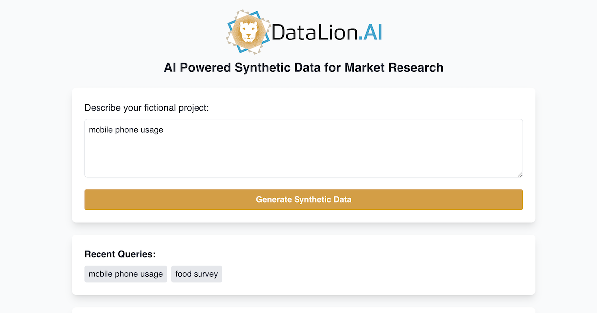 SynthSurvey – AI-Powered Synthetic Data Generator